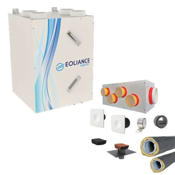 Kit VMC double flux avec accessoires réseaux - Kalix 90 - EOLIANCE ...