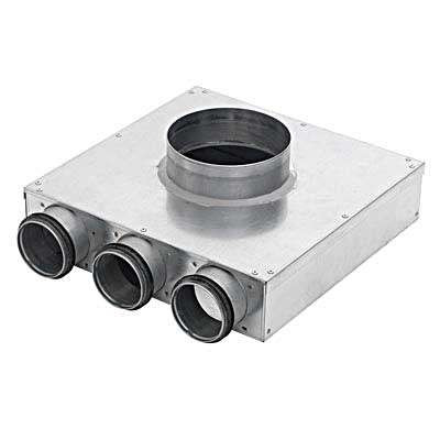 Plénum court 90° Indomo pour bouche Ø125, 2 × Ø75 - PVCU - 885379 ...