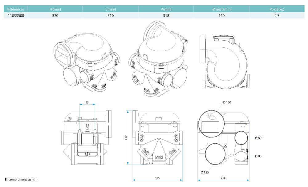 VMC simple flux hygroréglable - EasyHOME HYGRO PREMIUM MP - ALDES