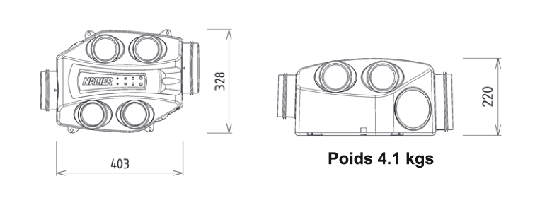 Kit VMC simple flux hygro - KIT HYGRO B INFINITY BC WC PILES - 990589 ...