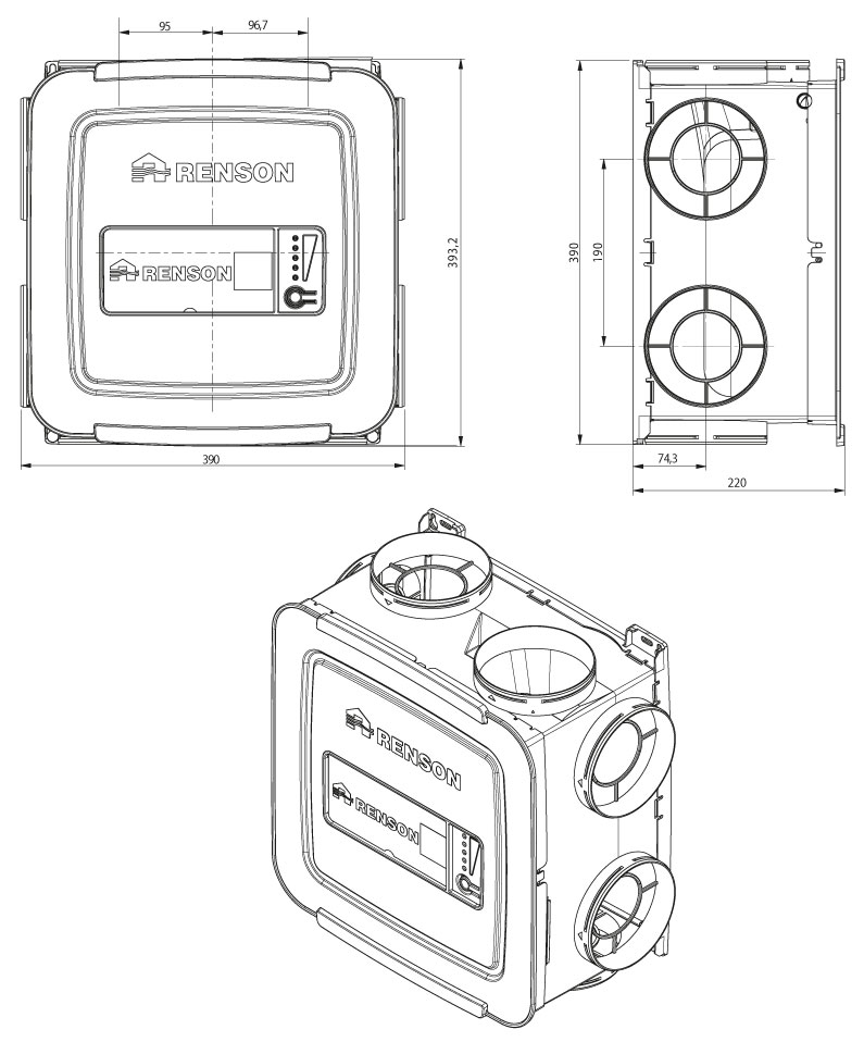 VMC simple flux détection multi-polluants - Healthbox Go - RENSON
