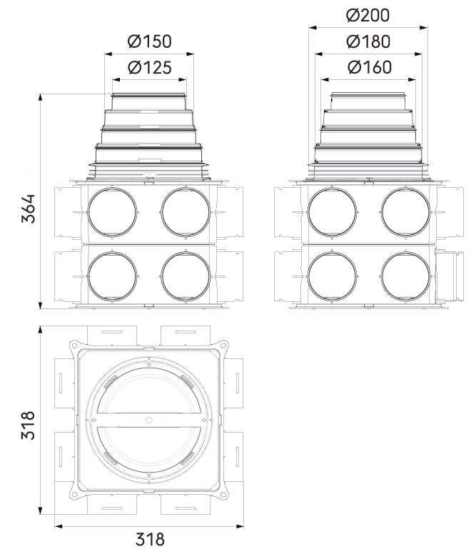Caisson de distribution multidiamètre 16 piquages - DB216 Air Excellent - UBBINK - 188965 ...